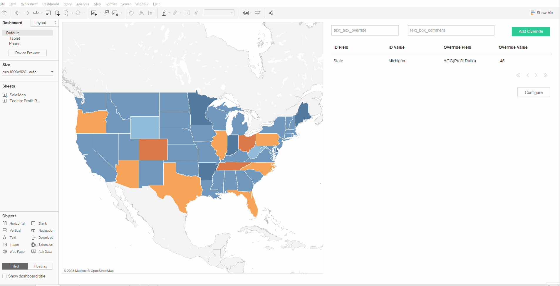 Chapter 3: Showing Overrides in the Dashboard — trexjacket documentation